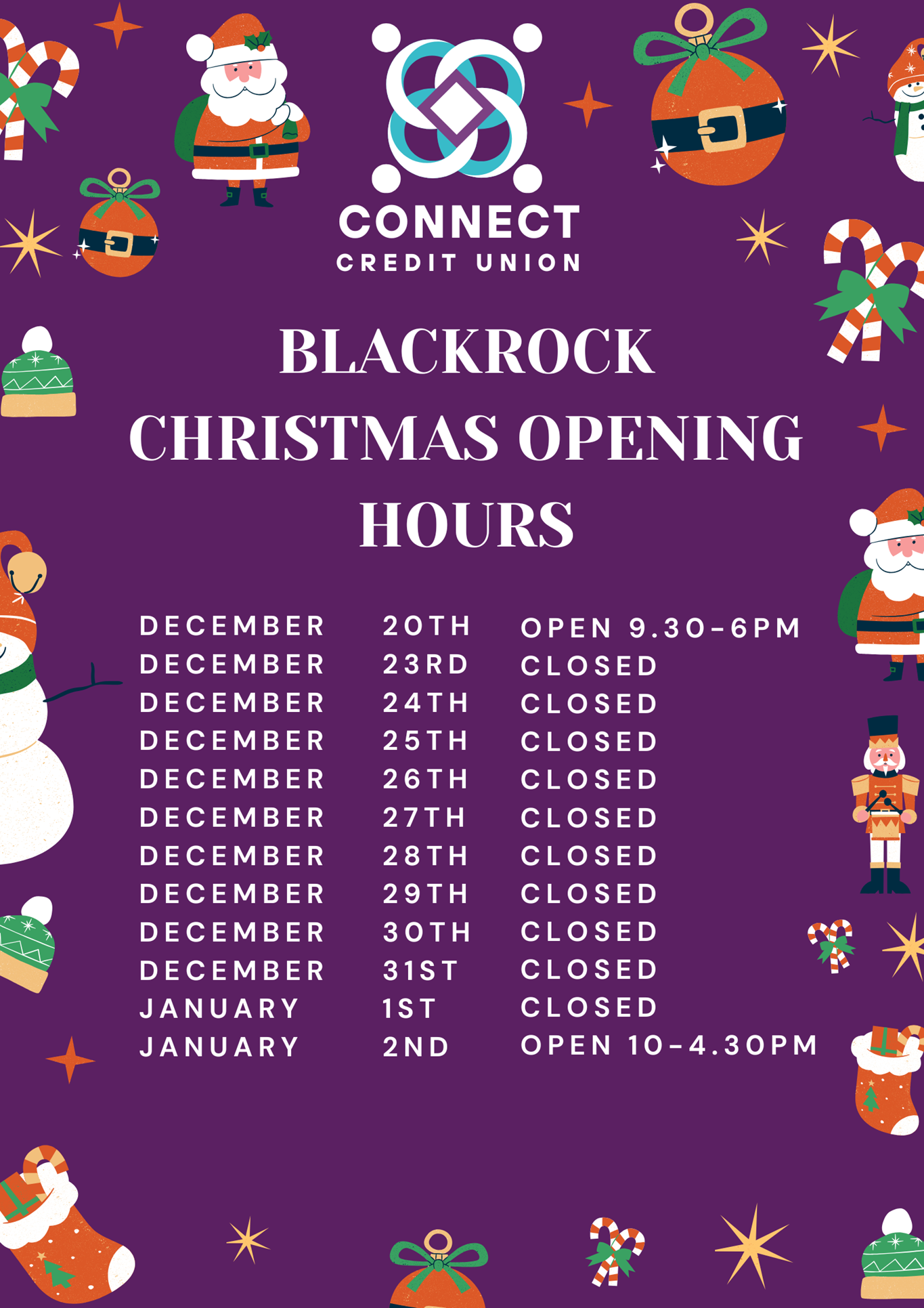 Connect Credit Union | Christmas Hours 2024
